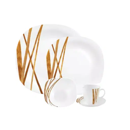La Opala Dinner Set Quadra Golden Shades 38 Pieces LG038 | ChapMart ...